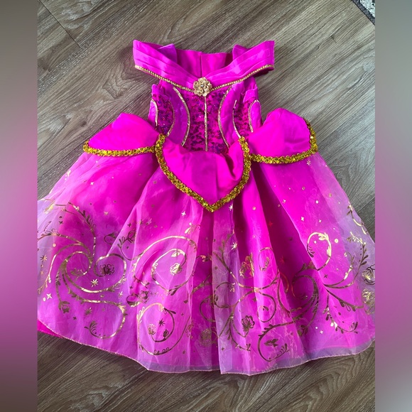 Disney | Costumes | Disney Pink And Gold Dance Costume With Glittery ...